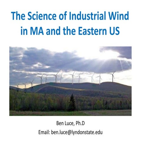 The Science of Industrial Wind in MA and the Eastern US | PDF