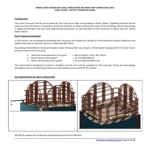 WIND LOAD DESIGN OF STEEL STRUCTURE ON ROOF TOP UNDER QCS 2014 CASE ...