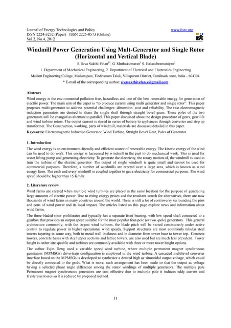 Wind energy and its application | PPT