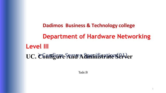 Introduction to Server | PPTX