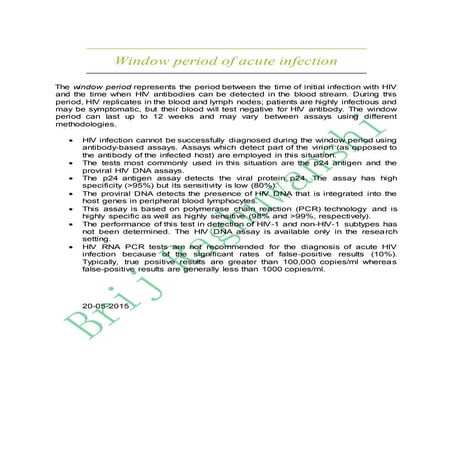 Window period of HIV | DOCX