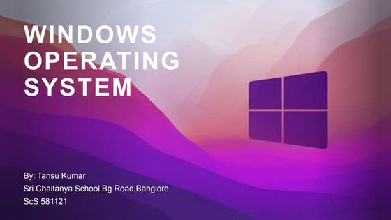 Windows operating system presentation | PPT