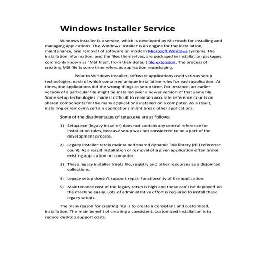 Windows Installer Service