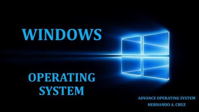 Windows operating system presentation | PPTX