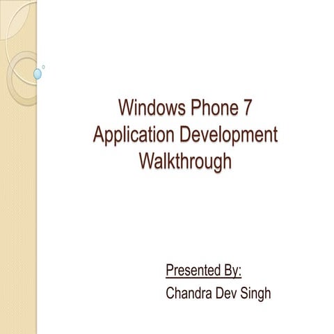 Windows phone-7- Introduction | PPT