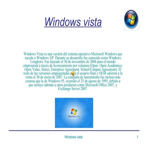 Diapositiva De Windows Vista
