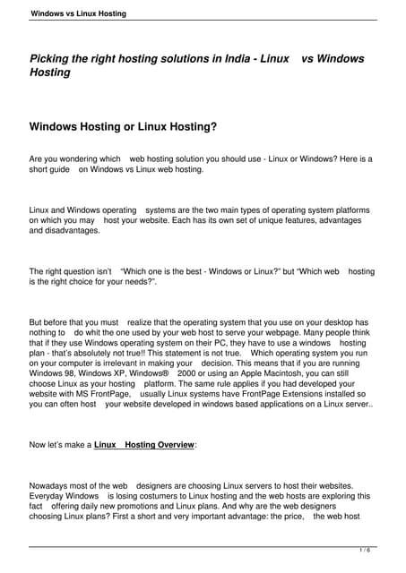 What is windows hosting? | PPT