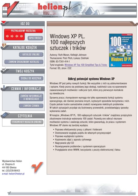 Windows XP. Komendy i polecenia. Praktyczne przykłady | PDF