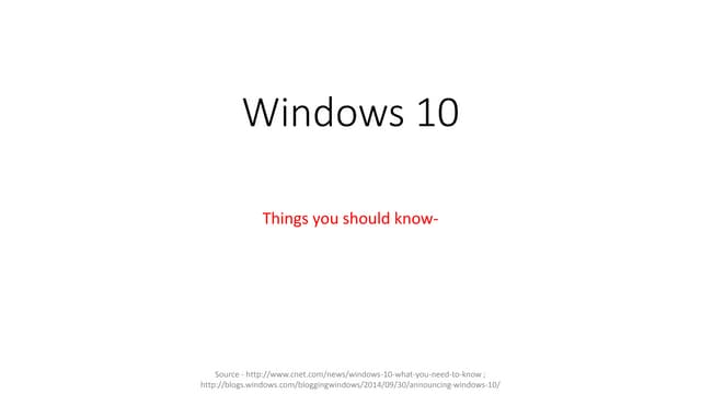 Windows 10 Main User Interface (UI) | PPTX