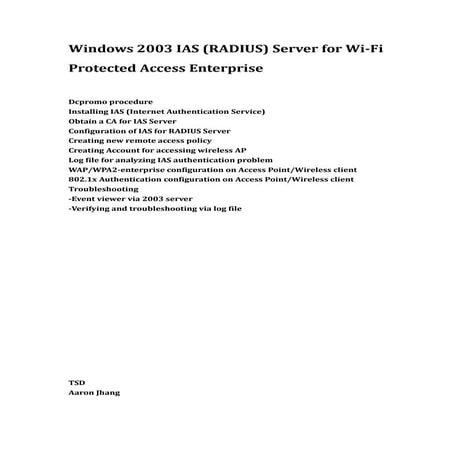 Windows2003 ias(radius) | PDF | Computing | Technology & Computing