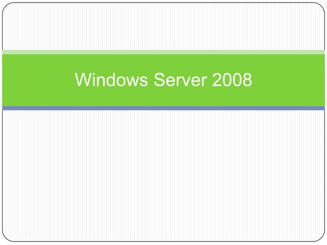 Windows Server 2008 R2 Overview