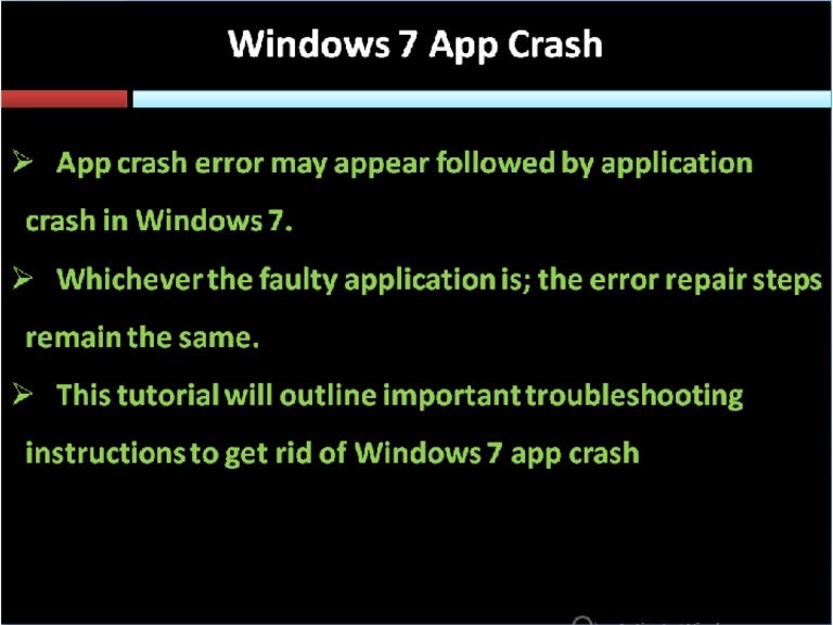 How to Fix Windows 7 App Crash