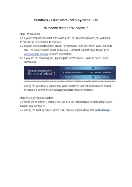 Windows 7 installation step by step | PDF