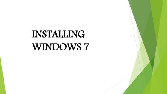 Windows 7 installation step by step | PDF