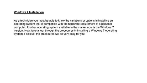 Windows 7 installation step by step | PDF