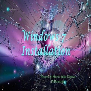 Ict 9 module 3, lesson 2.4.2 installing operating system (windows 7) | PPTX