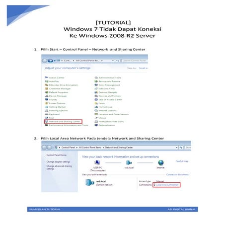 Windows 7 tidak bisa konek ke windows server 2008 R2 | PDF
