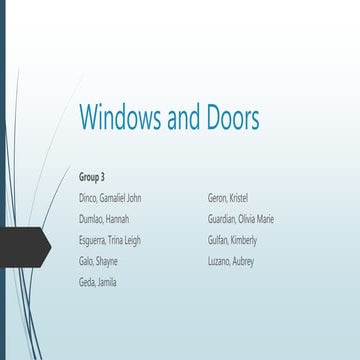 Windows and Doors | PPTX
