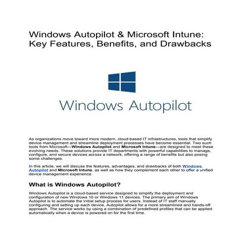 Windows Autopilot & Microsoft Intune_ Key Features, Benefits, and ...