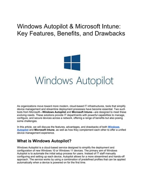 Intune's 5 Features for iOS and iPadOS: Advantages | PDF