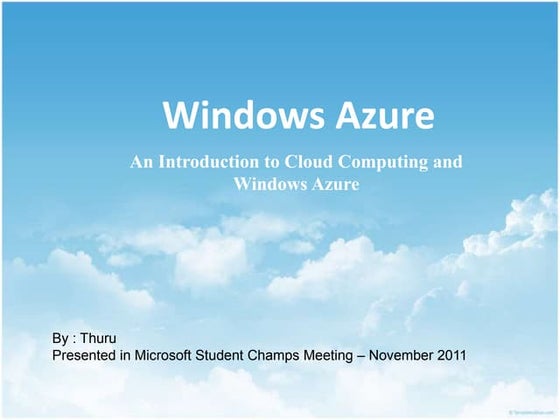 The windows azure story | PPT