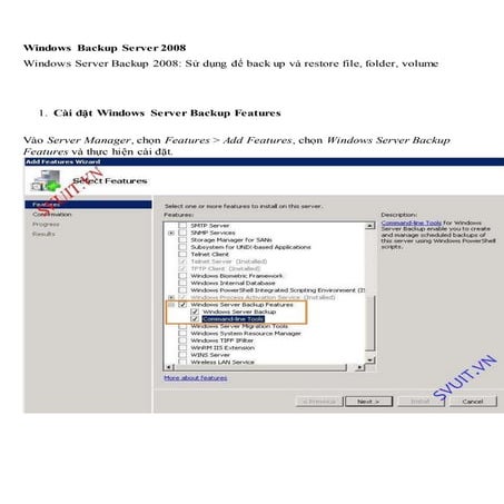 Windows backup server 2008 part 1 | PDF