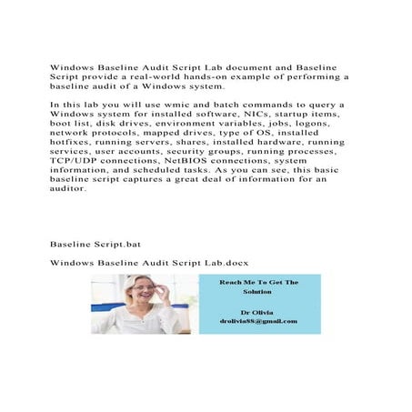 Windows Baseline Audit Script Lab document and Baseline Script p.docx