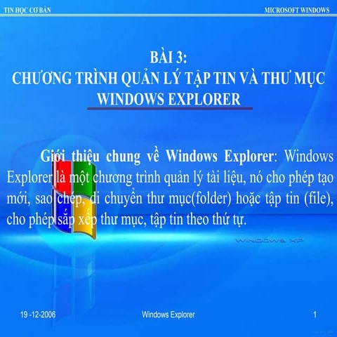 Slide bài giảng hướng dẫn về Windows Explorer.ppt