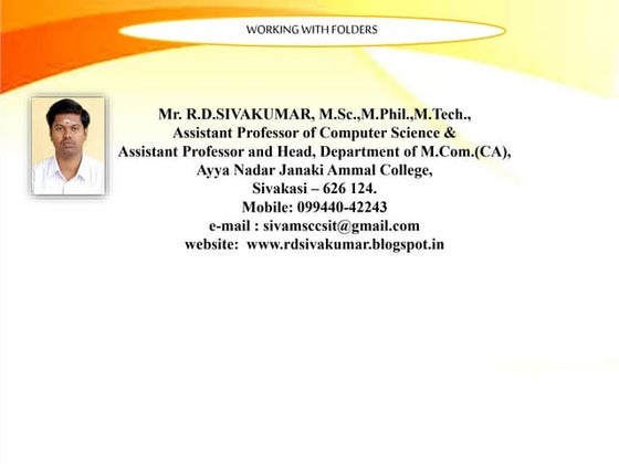 The Desktop - R.D.Sivakumar | PPT