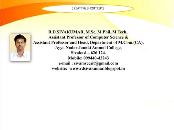 Run Command - R.D.Sivakumar | PPT
