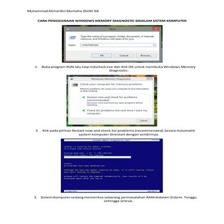 Windows memory diagnostic | DOCX