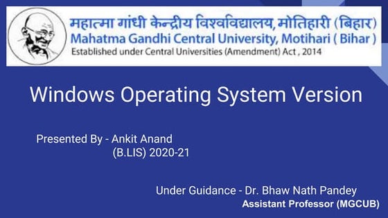 Windows operating system presentation | PPT