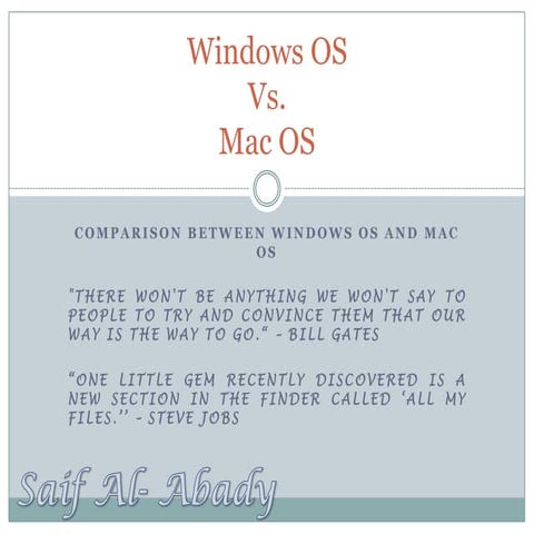 Windows os Vs. Mac os | PPTX