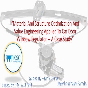 Material And Structure Optimization And Value Engineering Applied To ...