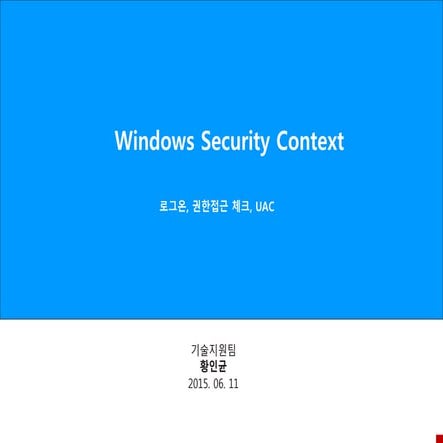 Windows security context | PPT