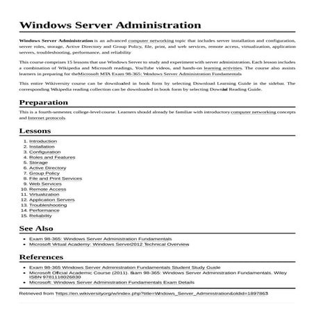 Windows server administration | PDF