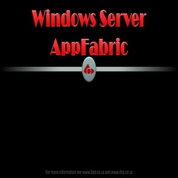 Windows Server AppFabric | PPT | Computer Software and Applications ...