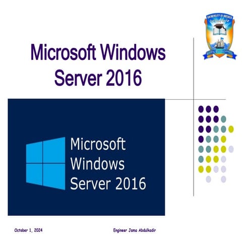 WINDOWS SERVER NOTE.ppf gollis university | PPT