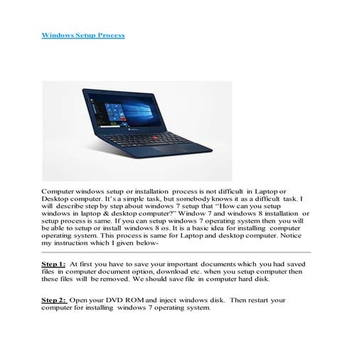 Windows setup process | DOCX | Operating Systems | Computer Software ...