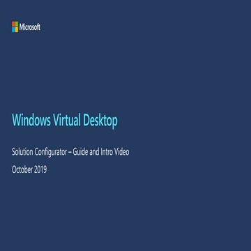 Windows virtual desktop cost solution configurator guide | PPTX