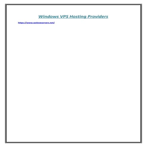 Windows vps hosting providers | DOC | Web Hosting | Internet
