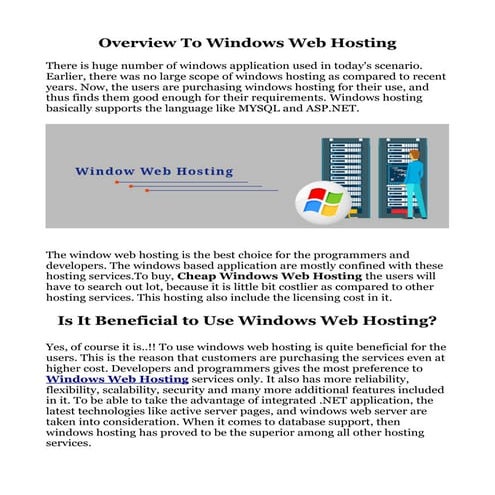 Windows web hosting | PDF