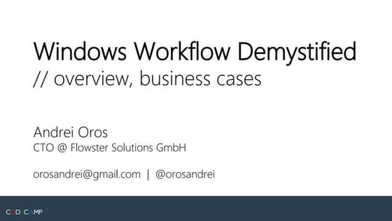 Introduction to Windows Workflow Foundation | PPT