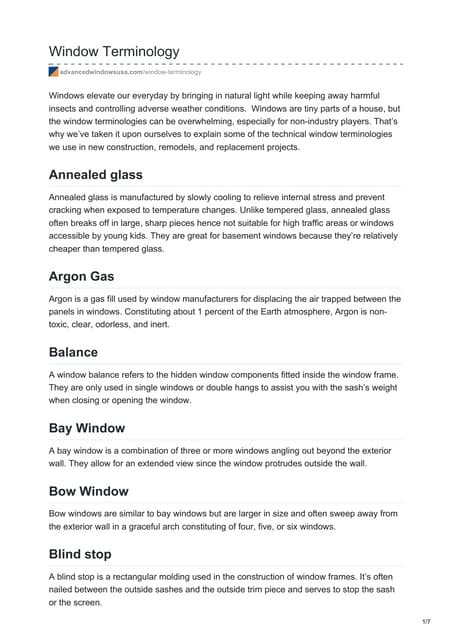 Types of windows | PDF | Interior Decorating | Home & Garden