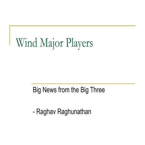 Wind major players | PPT | Free Download
