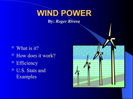 WIND POWER GENERATION | PPTX | Power and Energy Industry | Industries
