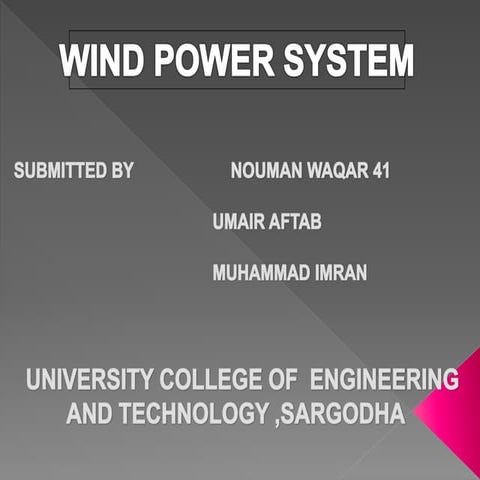 Horizontal Axis Wind Turbine | PPTX