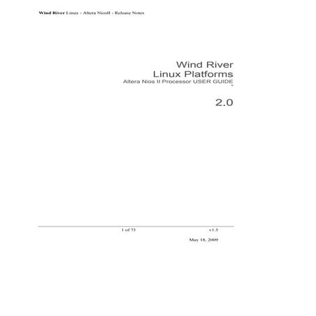 Wind river linux_niosii_user_guide_r15_rev1 | PDF