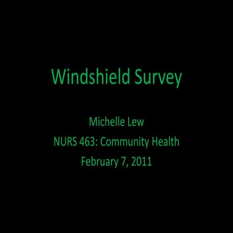 Windshield survey | PPTX