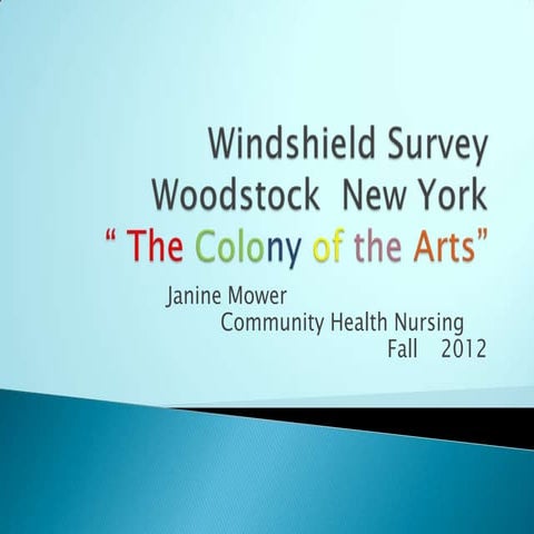 Windshield survey woodstock new york | PPT